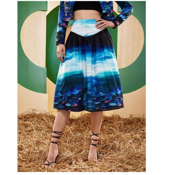 SHEIN | Skirts | Shein X Tina Benally Art High Waist Floral Oil Paint ...